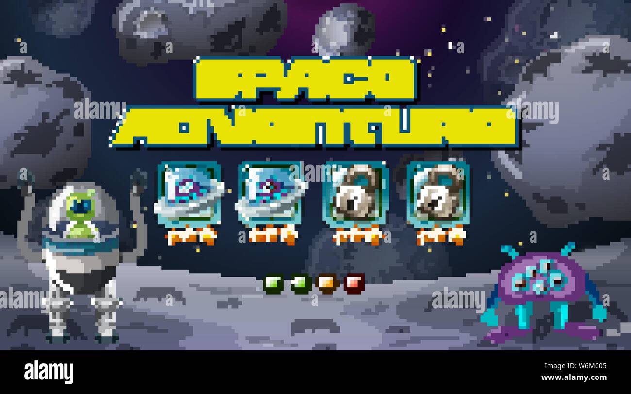 Space adventure game background illustration Stock Vector Image & Art ...