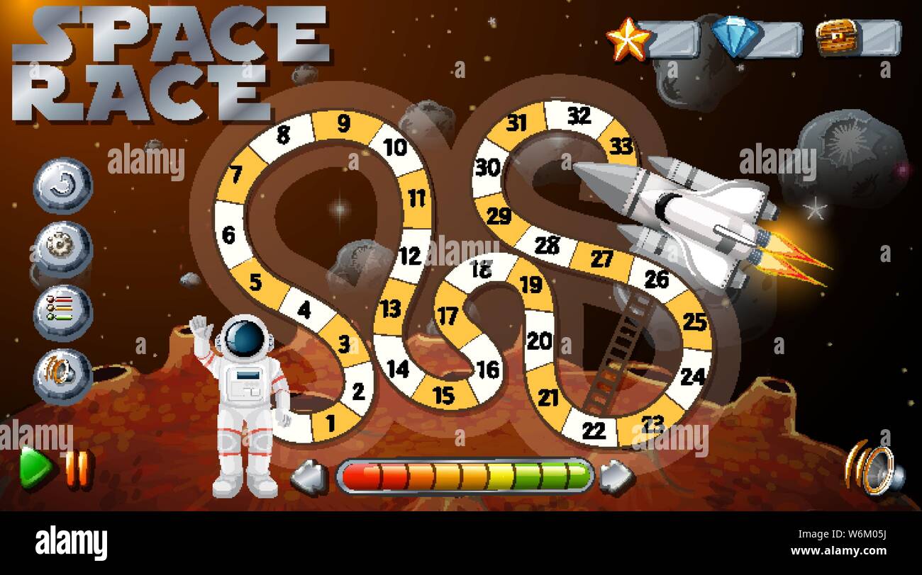 Space race board game illustration Stock Vector Image & Art - Alamy