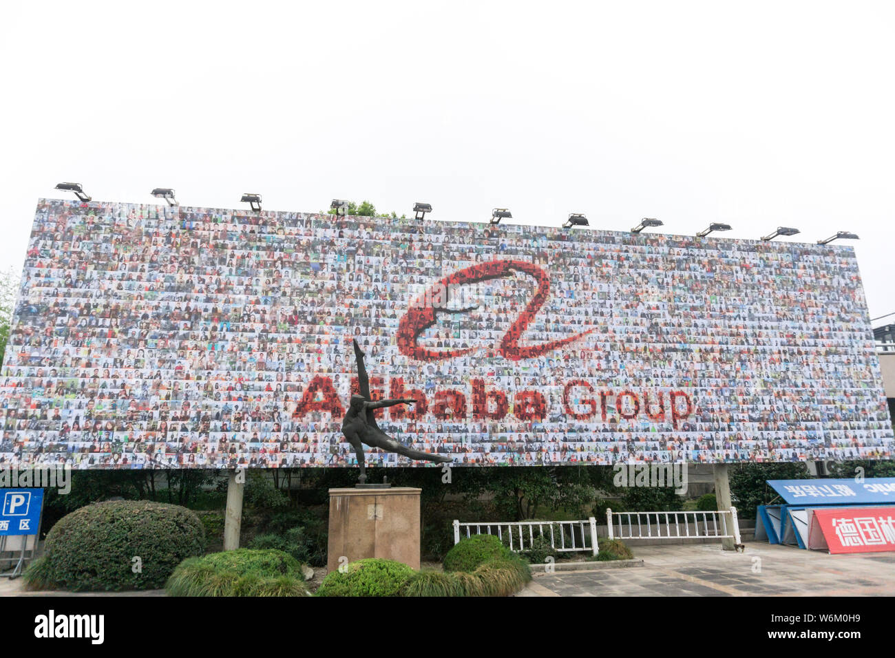 --IFLE--View of a logo of Alibaba Group before the annual party to mark ...