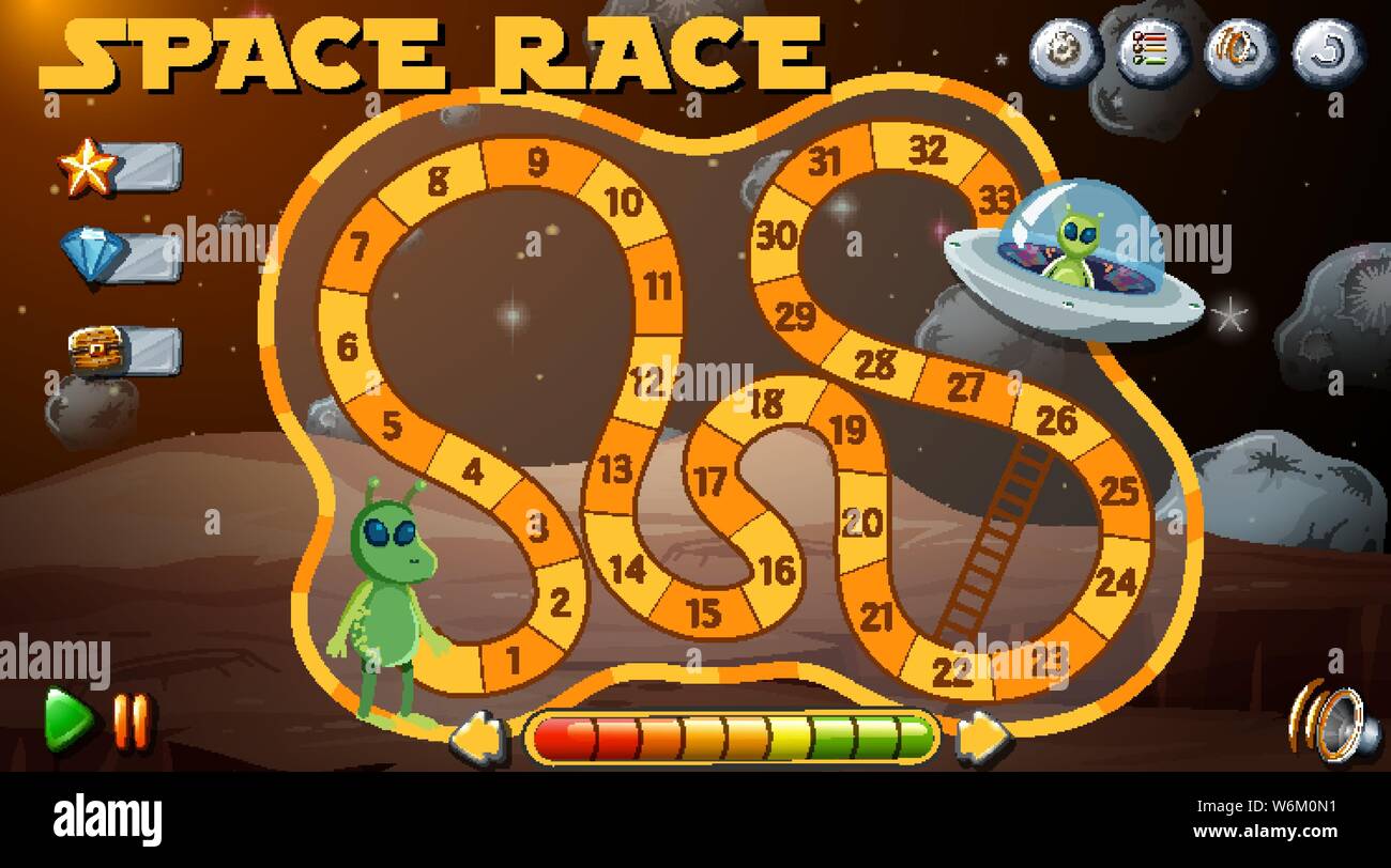 Space race board game illustration Stock Vector Image & Art - Alamy