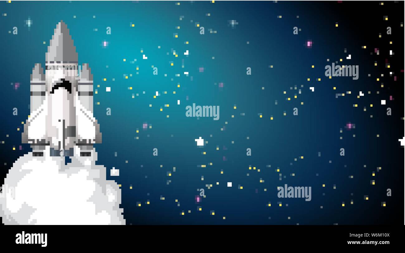 Rocket in space scene illustration Stock Vector Image & Art - Alamy