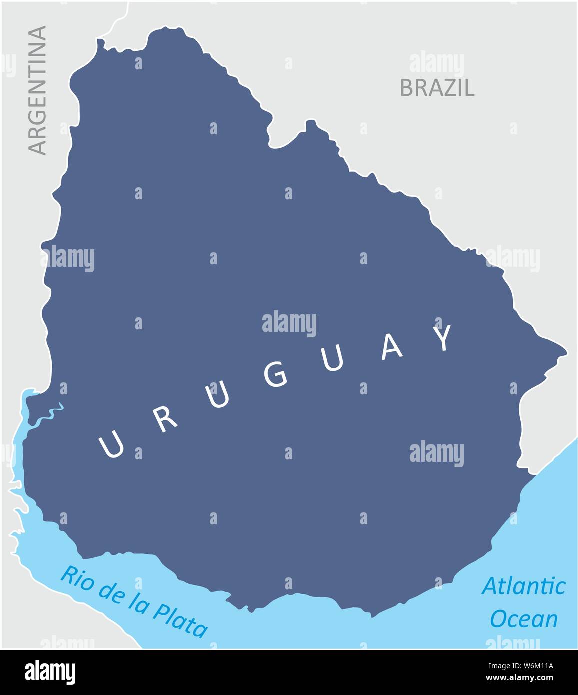 The Uruguay region map in South America. Colorful illustration Stock ...