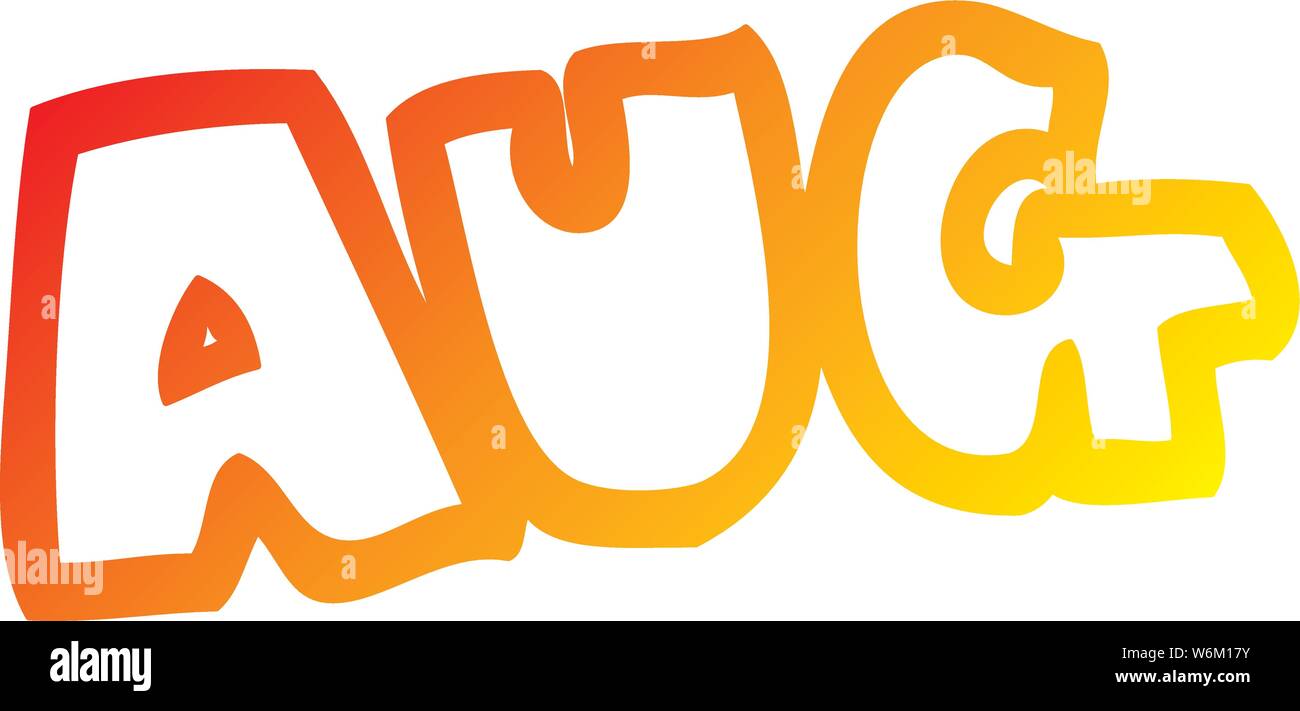 warm gradient line drawing of a cartoon month of august Stock Vector ...