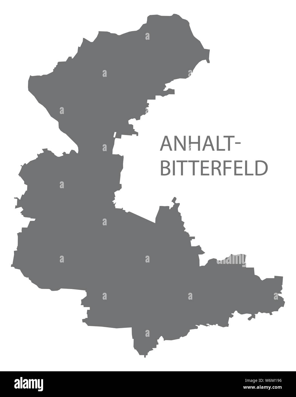 Anhalt-Bitterfeld grey county map of Saxony Anhalt Germany DE Stock ...