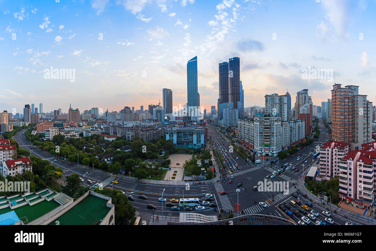 --FILE--Cityscape of high-rise buildings in Wuxi city, east China's ...