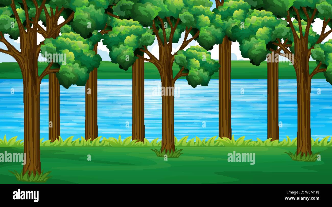 Empty background nature scenery illustration Stock Vector Image & Art ...