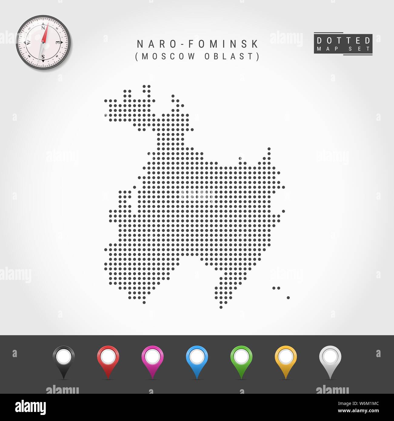 Dots Map of Naro-Fominsk, Moscow Oblast. Simple Silhouette of Naro ...