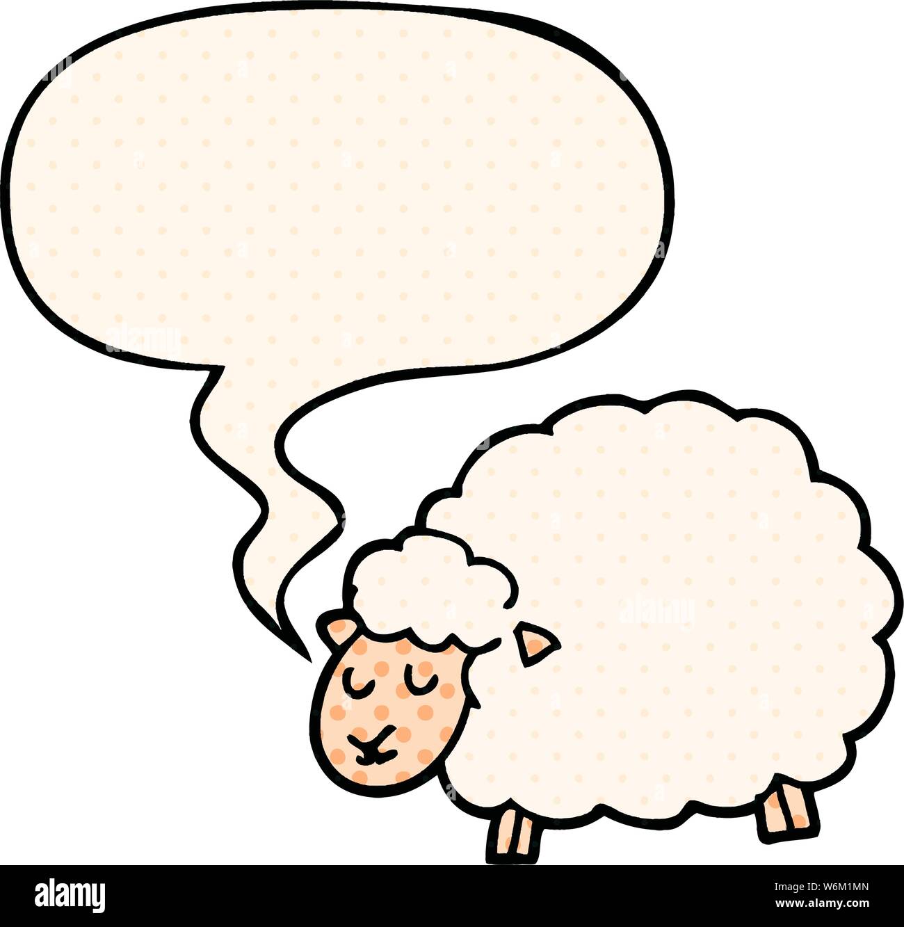 cartoon sheep with speech bubble in comic book style Stock Vector Image ...