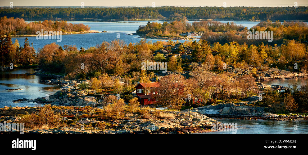 aerial view on scandinavian skerry coast Stock Photo - Alamy