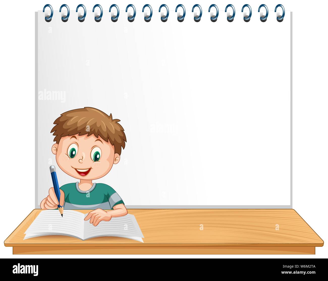 Cartoon Boy Writing