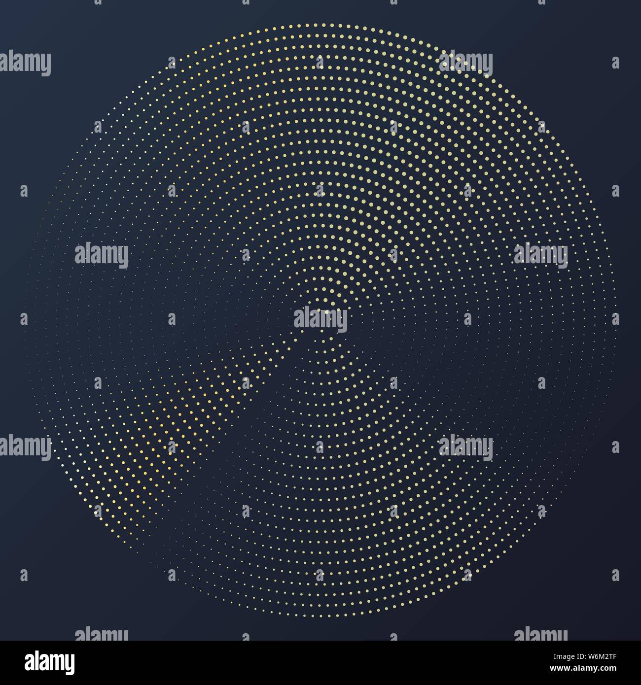 Abstract circle 3d background with bends and waves points template ...