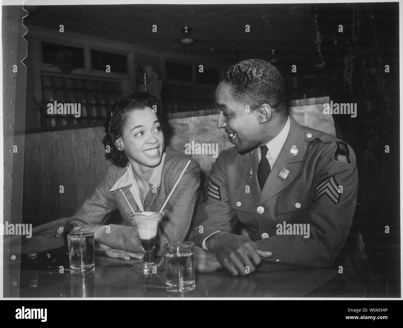 Sgt. Franklin Williams, home on leave from army duty, with his best ...