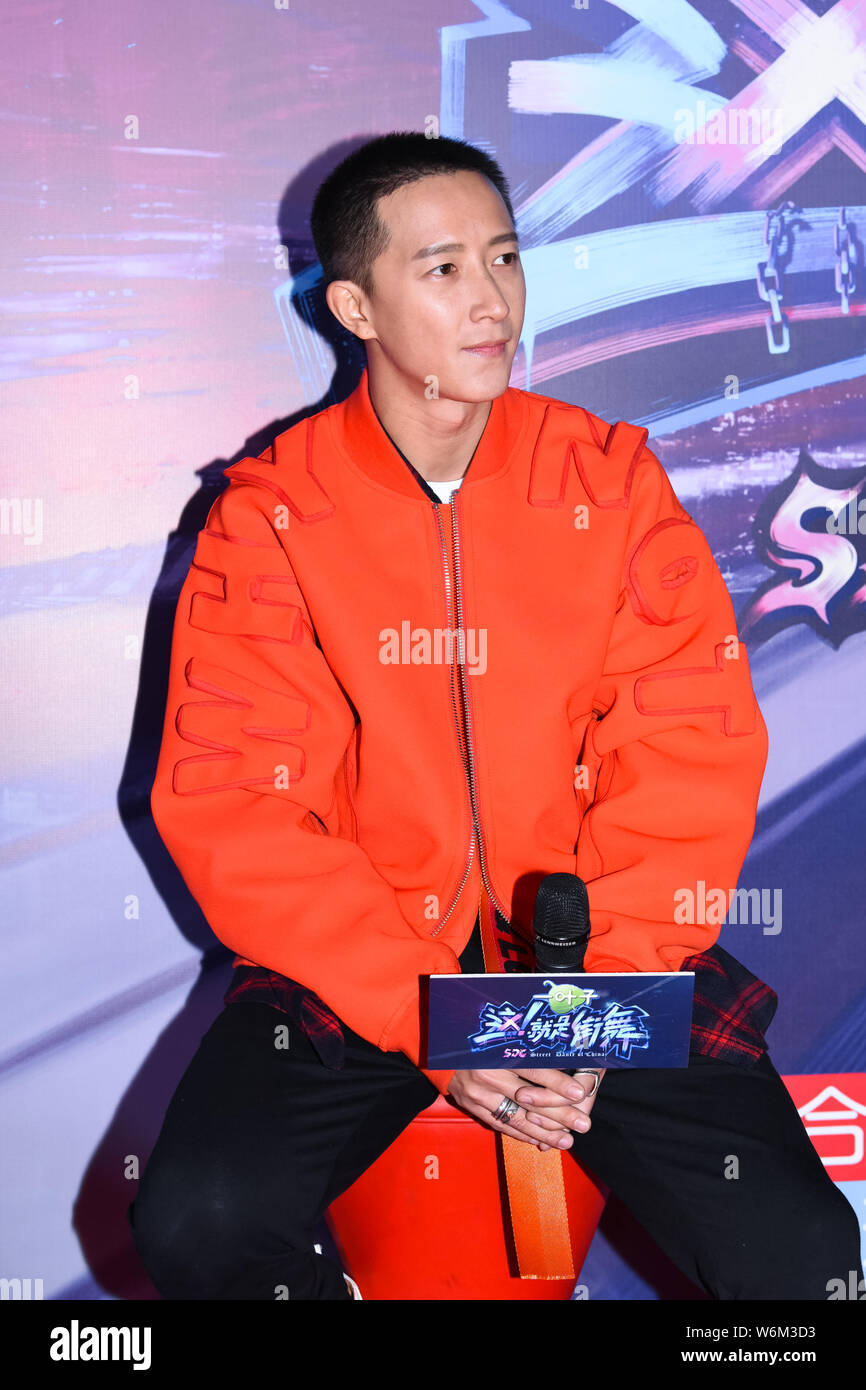 Chinese singer and actor Han Geng attends a press conference for the ...