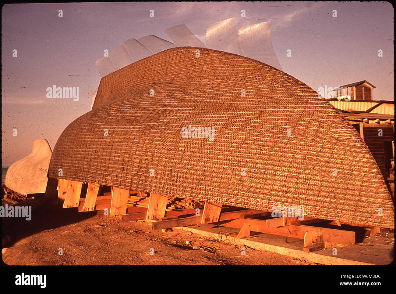 Ship Hull Takes Shape At Boat Works Stock Photo - Alamy