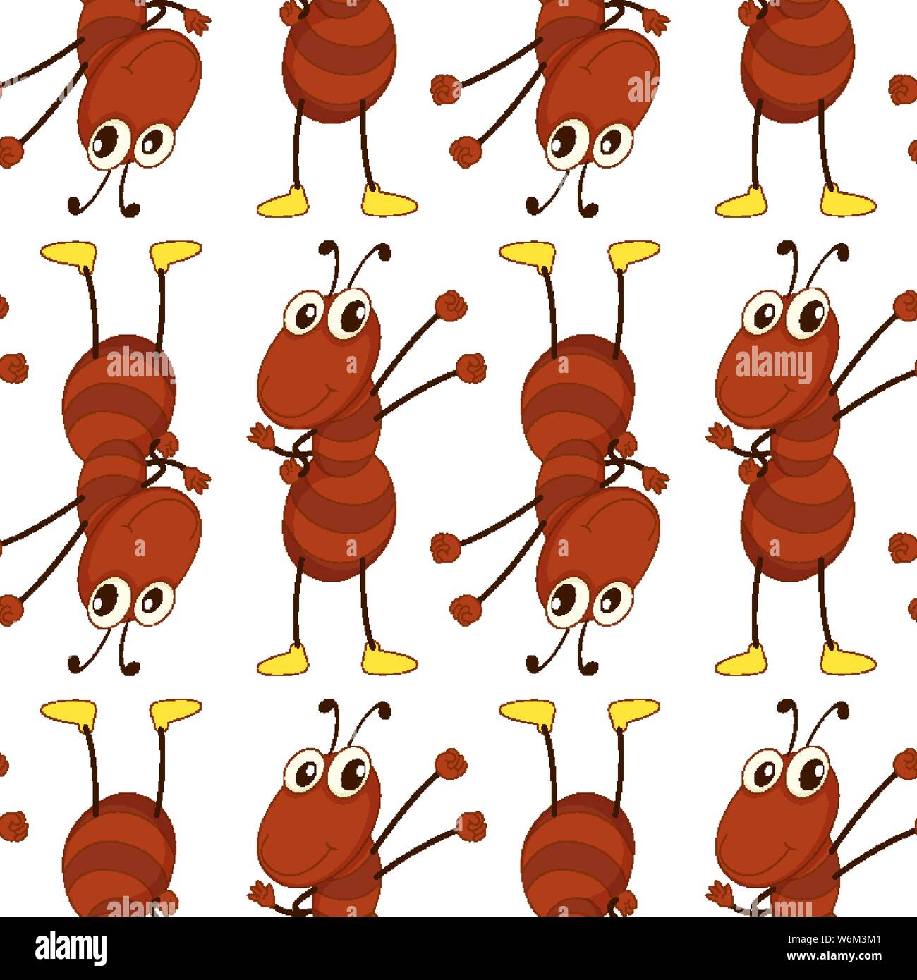 Seamless pattern tile cartoon with ant illustration Stock Vector Image ...