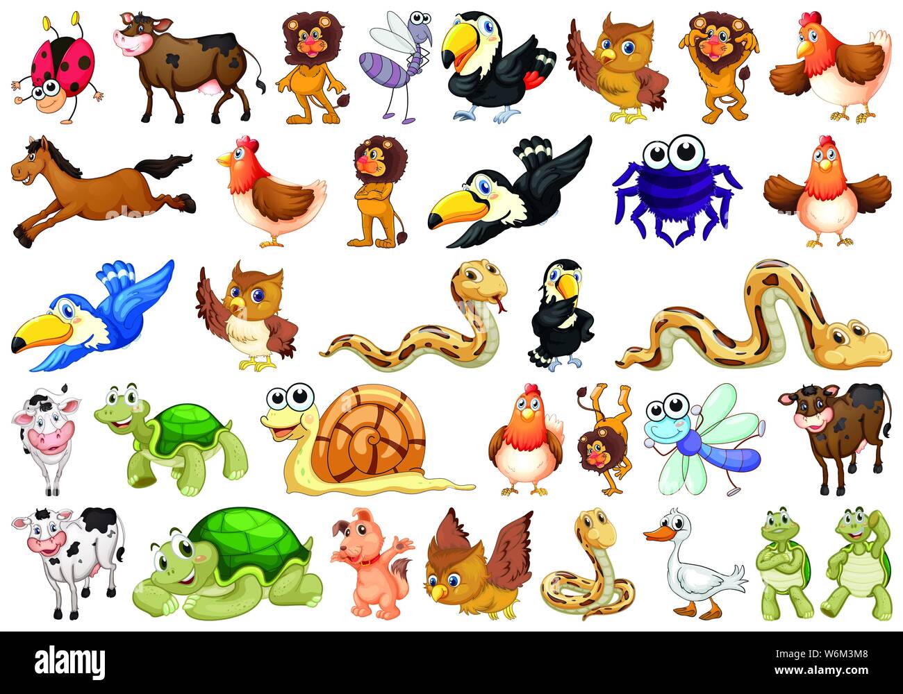 Set of different animals illustration Stock Vector Image & Art - Alamy