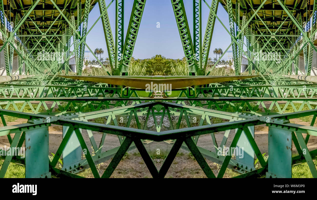 Panorama Symmetrical design created from doubling a photo of a green ...