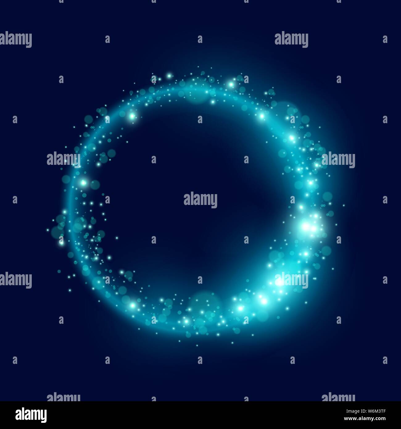 A loop of blue glowing sparkling particles. Vector illustration Stock ...