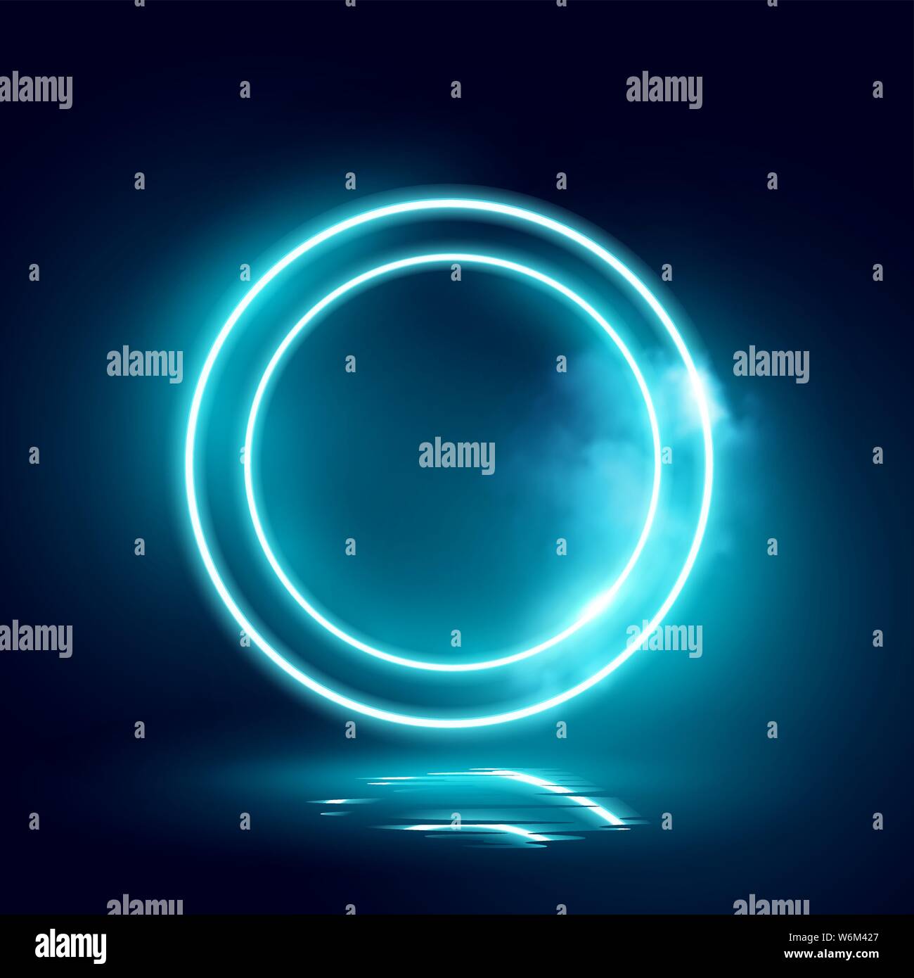 Glowing futuristic blue neon loops. Vector lighting effect Stock Vector ...