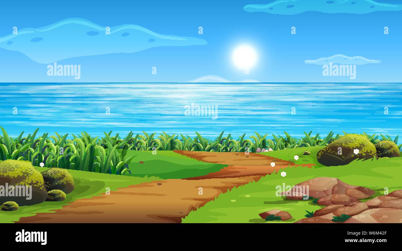 Empty background nature scenery illustration Stock Vector Image & Art ...
