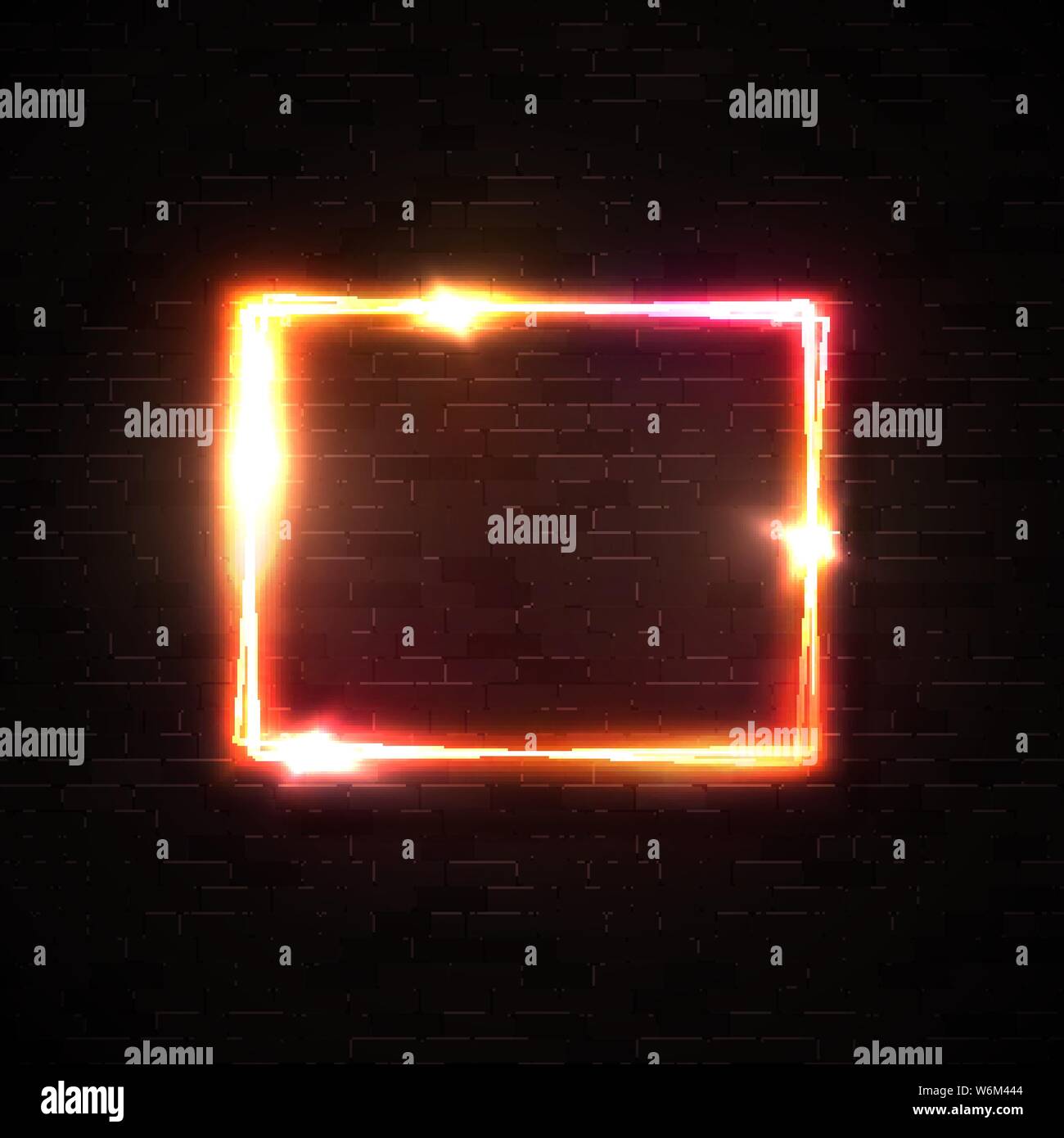 Bright red neon rectangle frame hi-res stock photography and images - Alamy