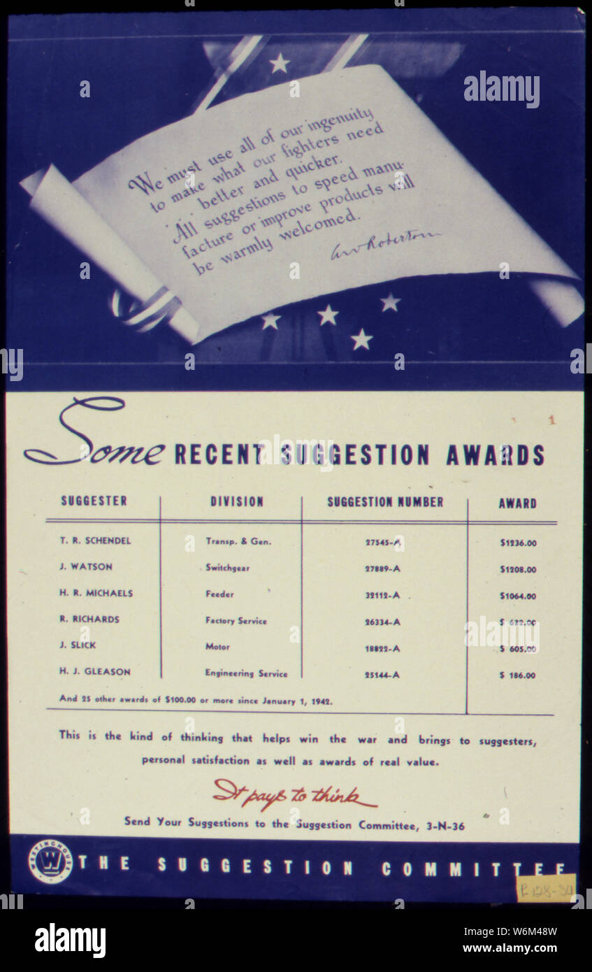 Some Recent Suggestion Awards Stock Photo - Alamy