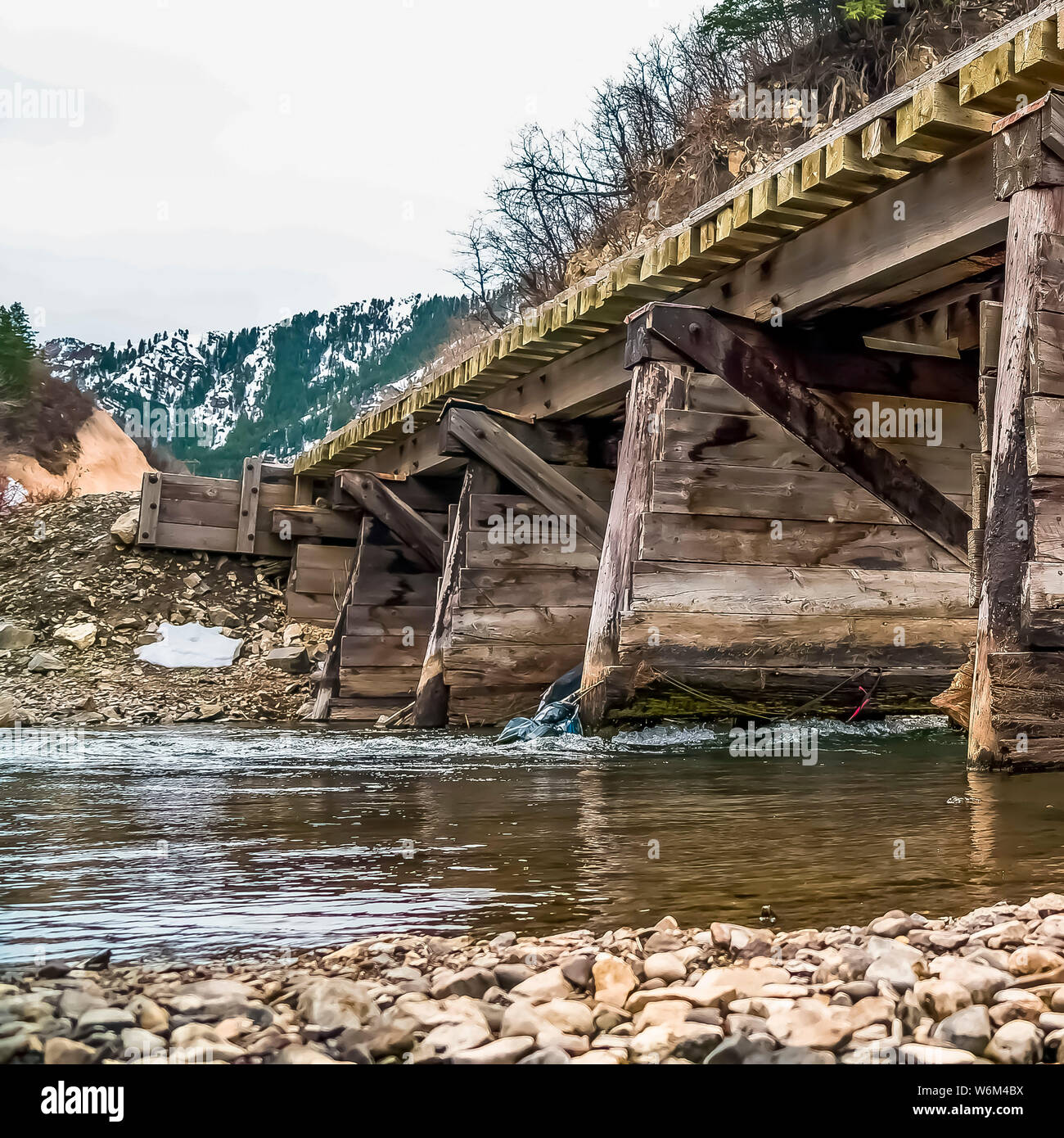 Wooden bridge in square hi-res stock photography and images - Alamy