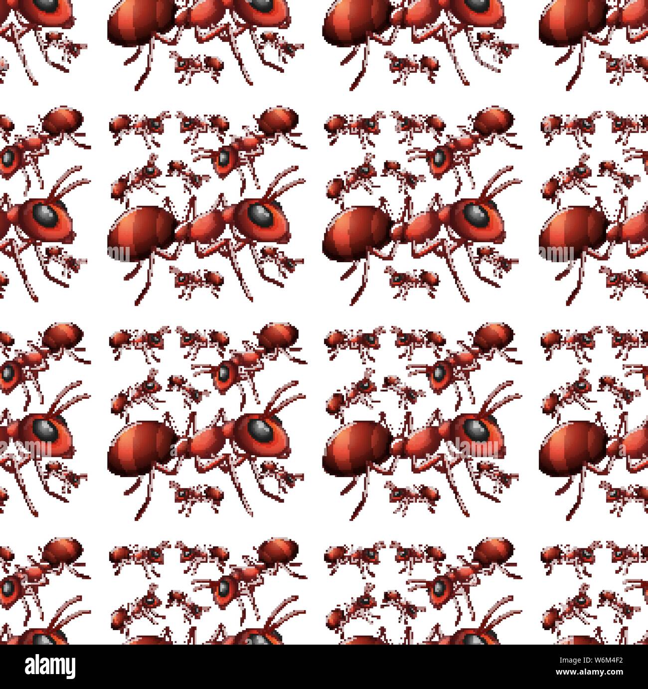 Seamless and isolated animal pattern cartoon illustration Stock Vector ...