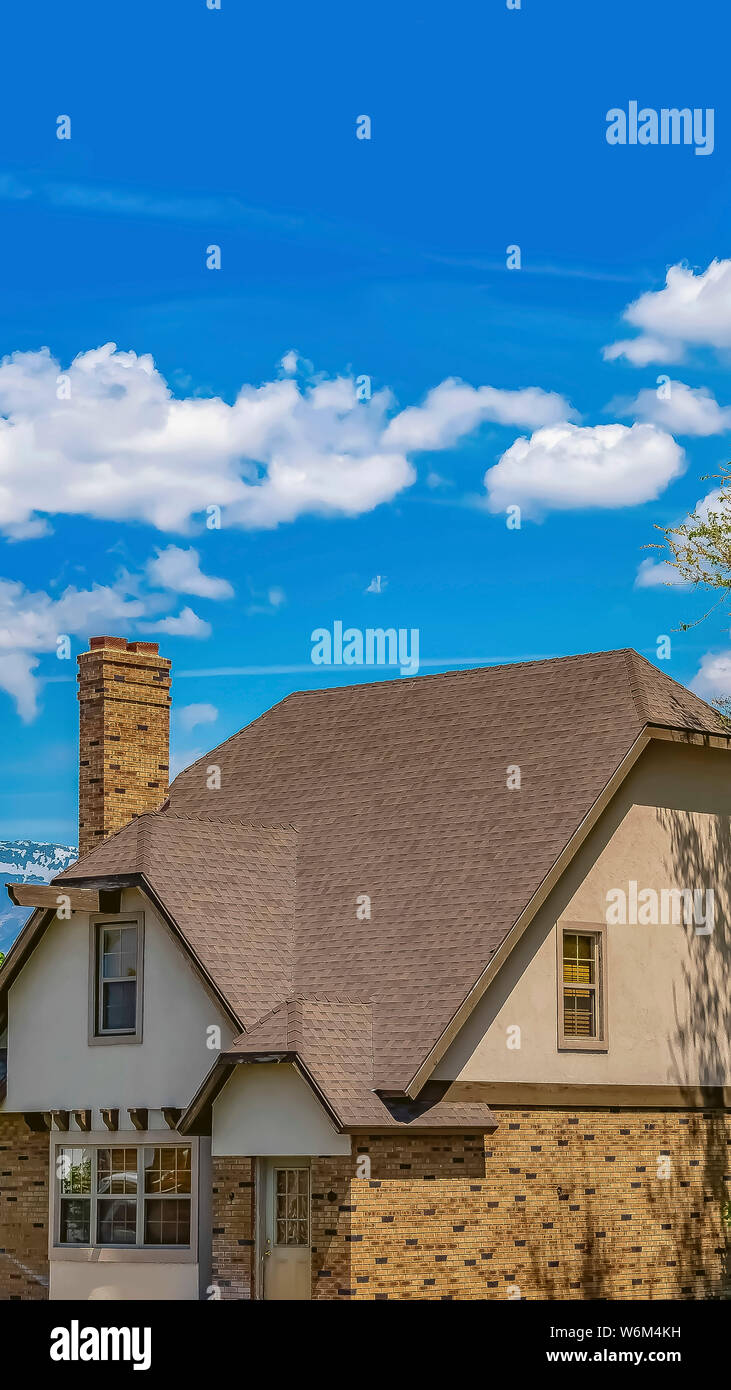 Residential house with tall exterior chimney hi-res stock photography ...