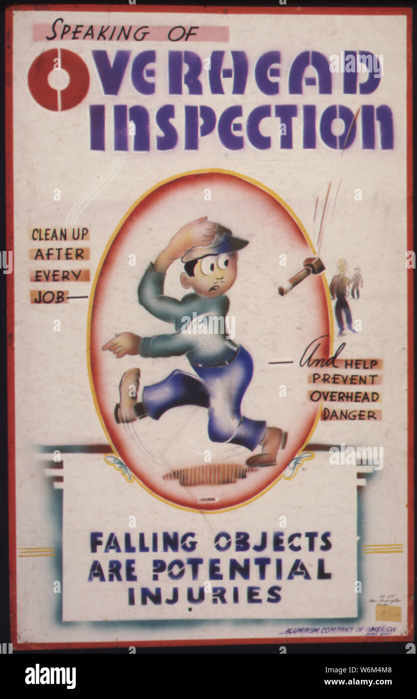 Speaking of overhead inspection. Falling objects are potential injuries ...