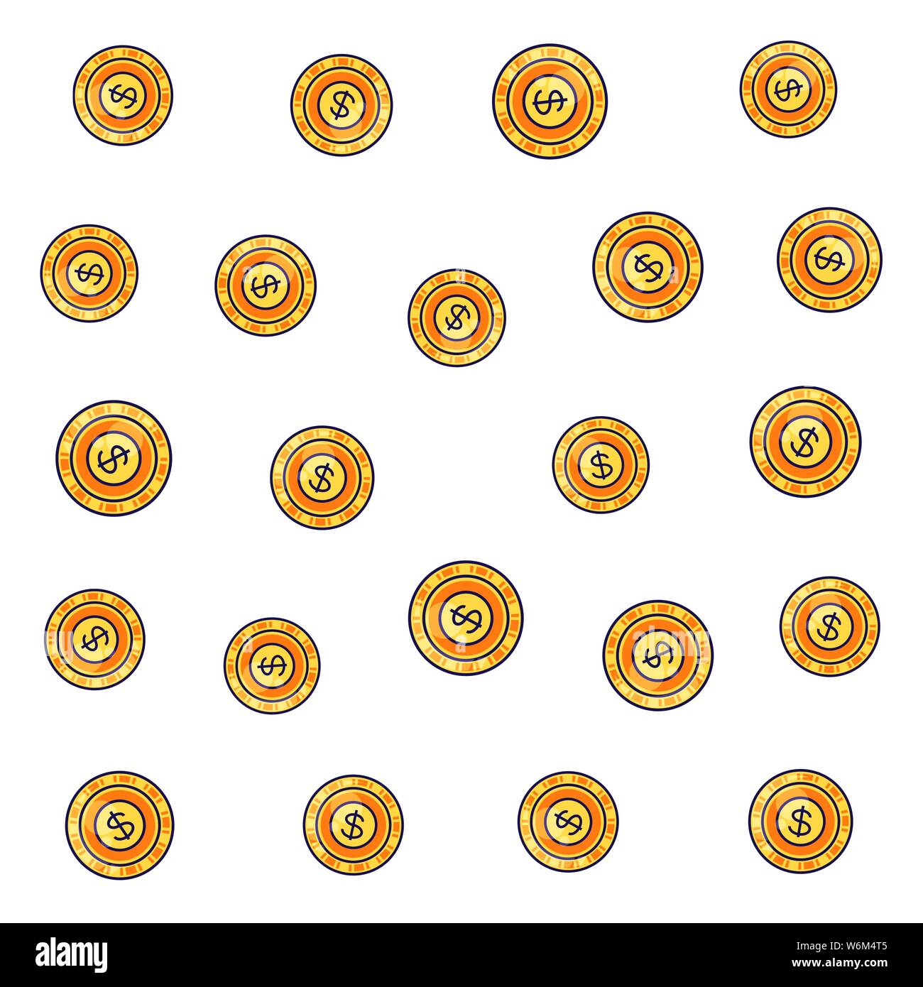 pattern of cash coins money vector illustration design Stock Vector ...