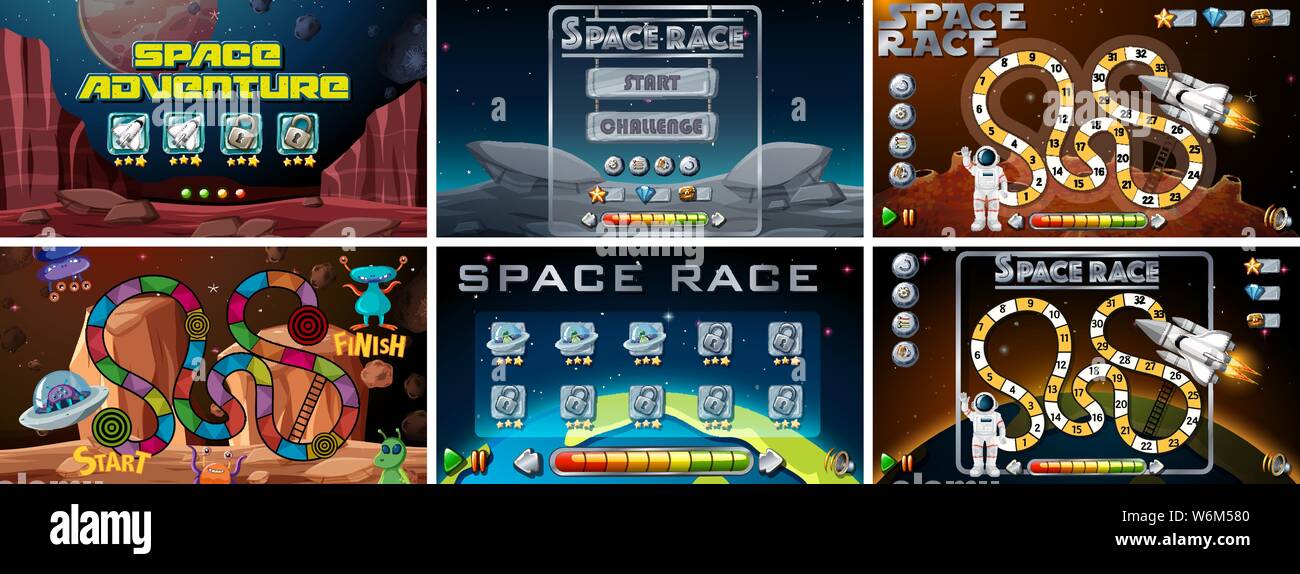 Space science games set illustration Stock Vector Image & Art - Alamy