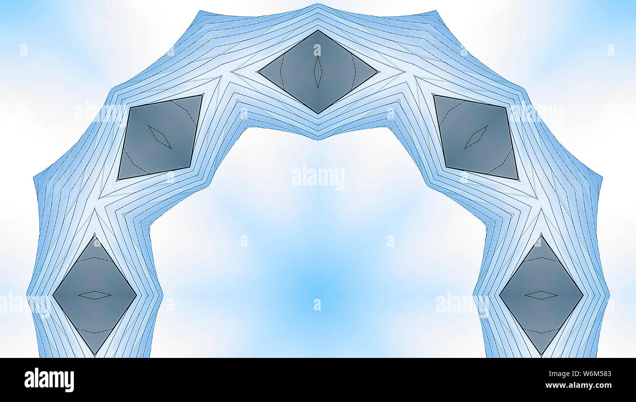 Panorama Angular ring made with metal sheets concert hall Stock Photo ...