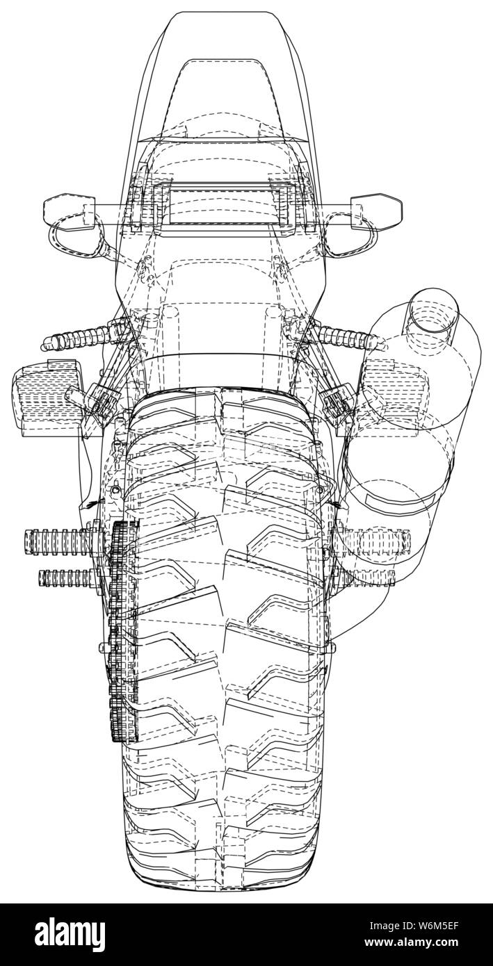 Blueprint sport bike. EPS10 format. Vector created of 3d Stock Vector ...