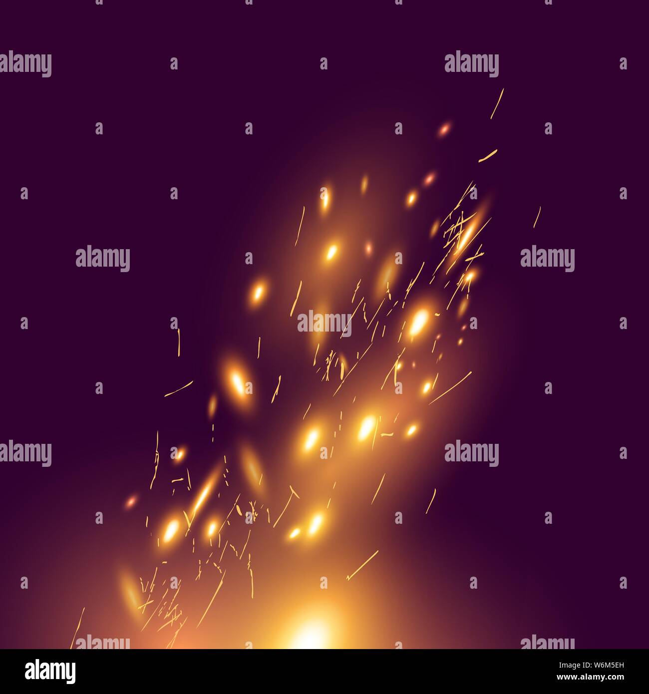 Fire sparks blowing in the wind. Vector illustration Stock Vector Image ...