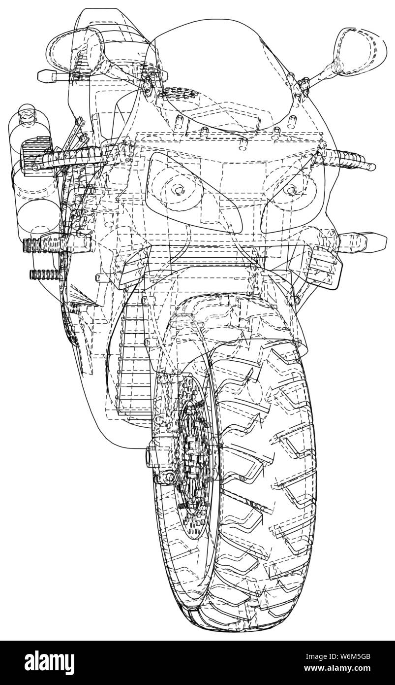 Blueprint sport bike. EPS10 format. Vector created of 3d Stock Vector ...