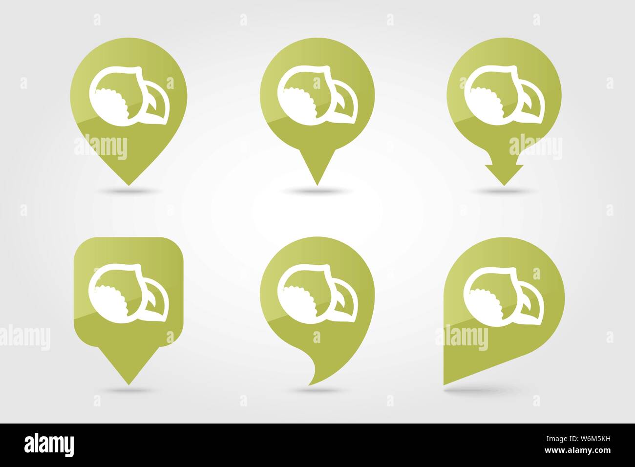 Hazelnut, Nut pin map icon. Fruit Nut sign. Map pointer. Map markers ...