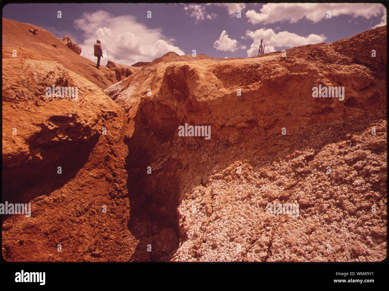TAILINGS PILES AND BARREN LAND REMAINED AFTER A GOLD MILL WAS ABANDONED ...