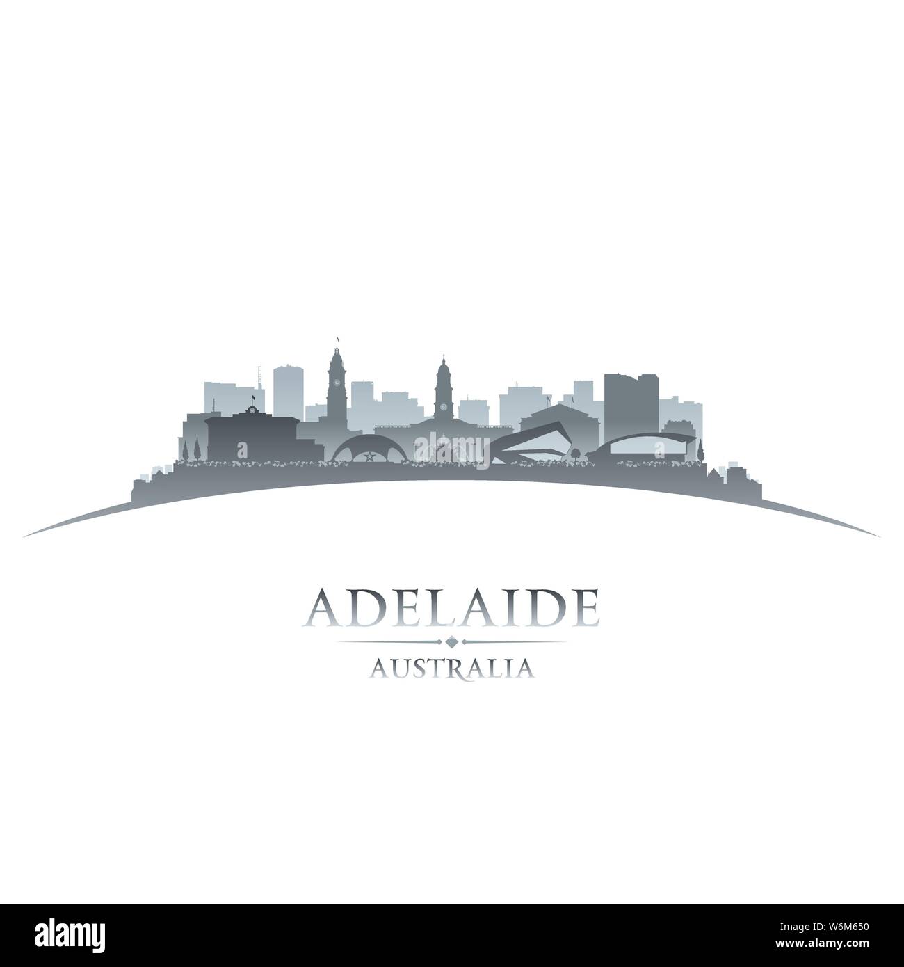 Adelaide Australia city skyline silhouette. Vector illustration Stock ...