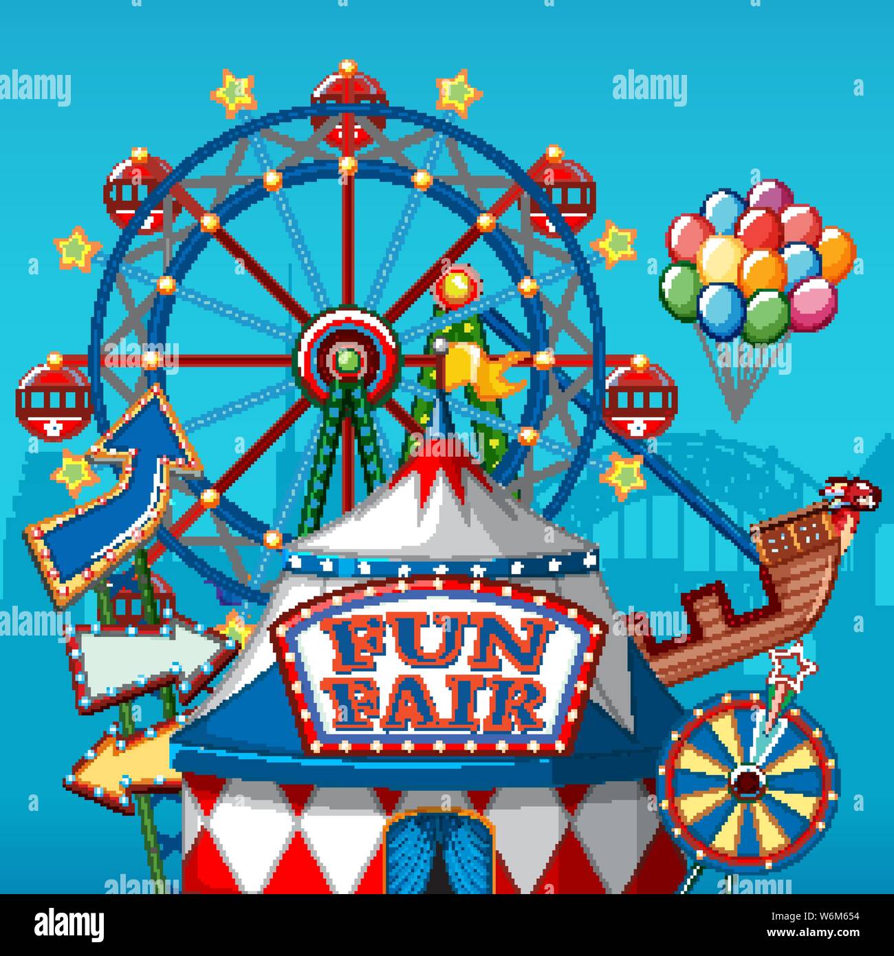 Colorful carnival funfair banner illustration Stock Vector Image & Art ...