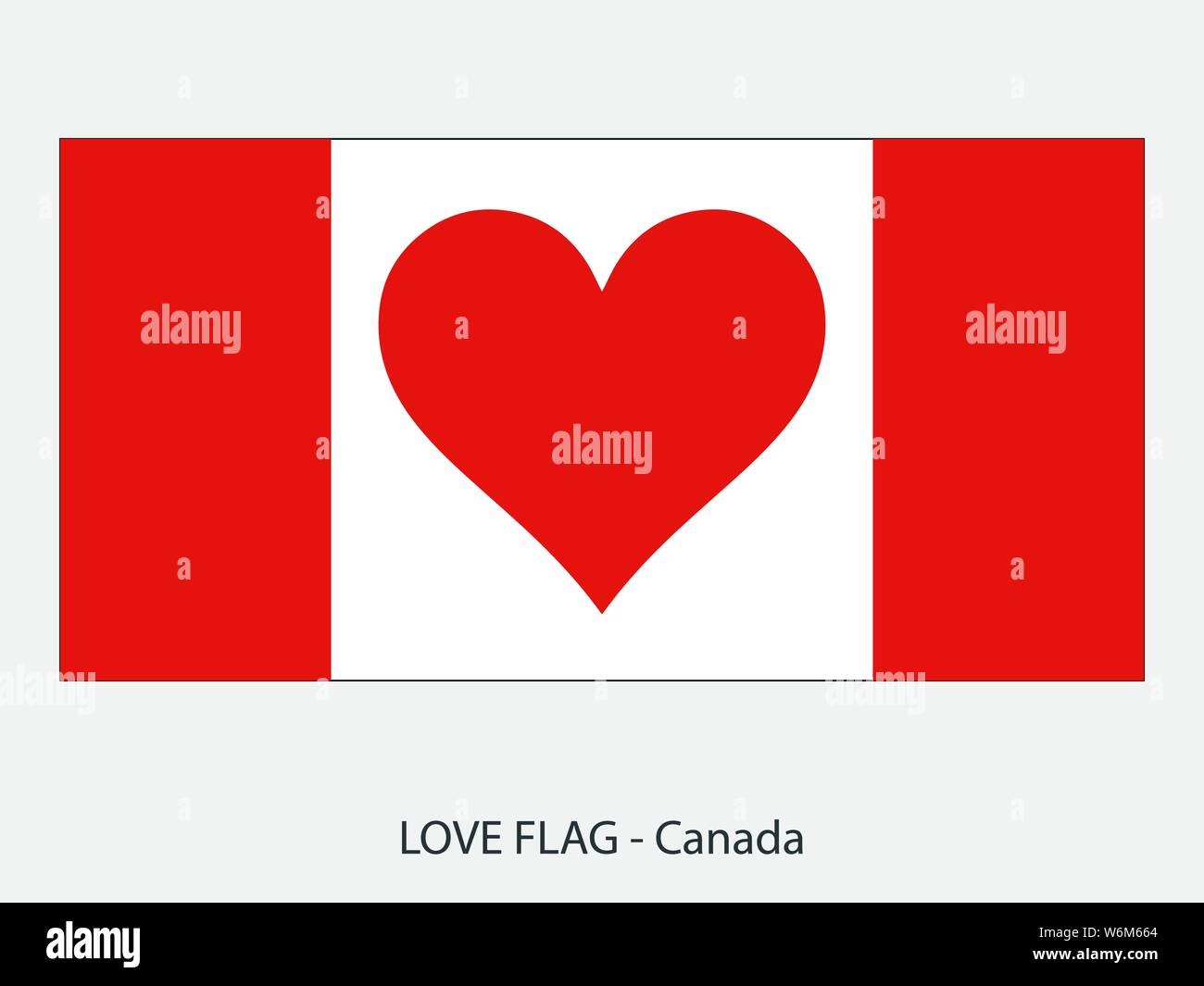 I love Canada vector flag with heart sign symbolizing love for that ...