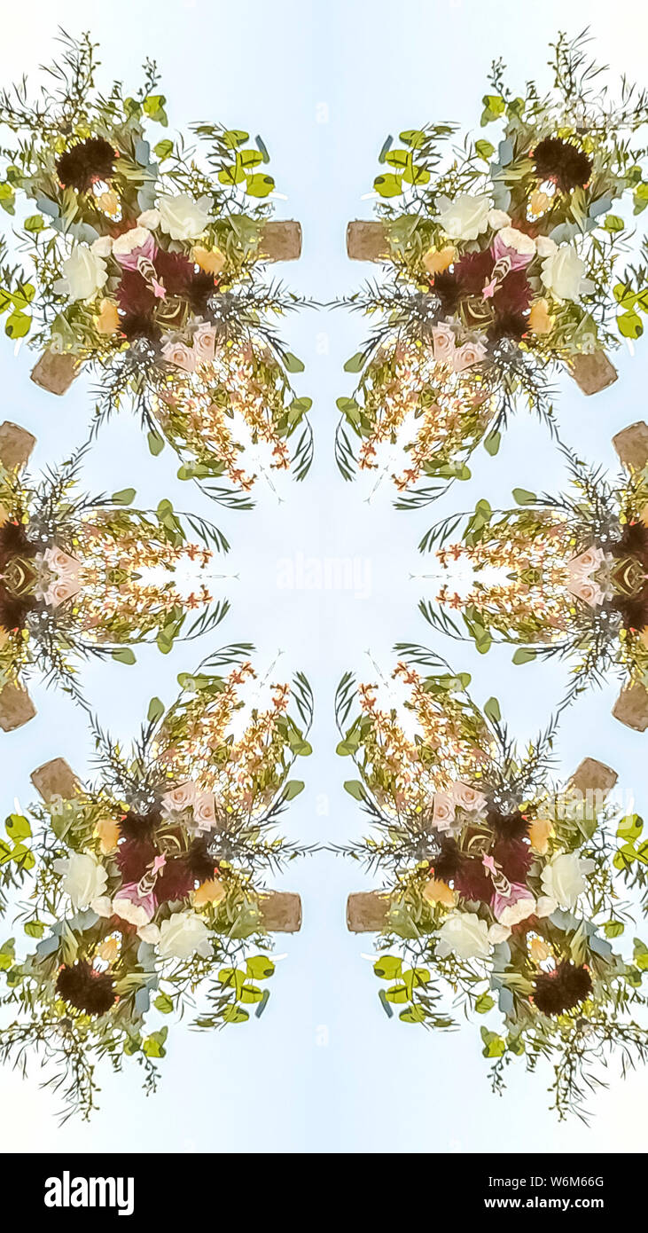 Vertical Design of fowers into a floral shape with many uses Stock ...