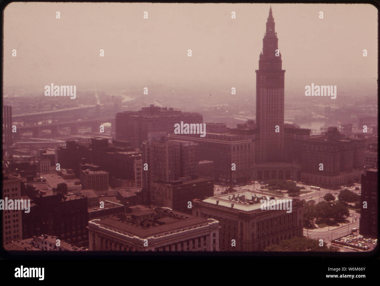 TERMINAL TOWER, OVERLOOKING THE PUBLIC SQUARE, DOMINATES THE CLEVELAND ...