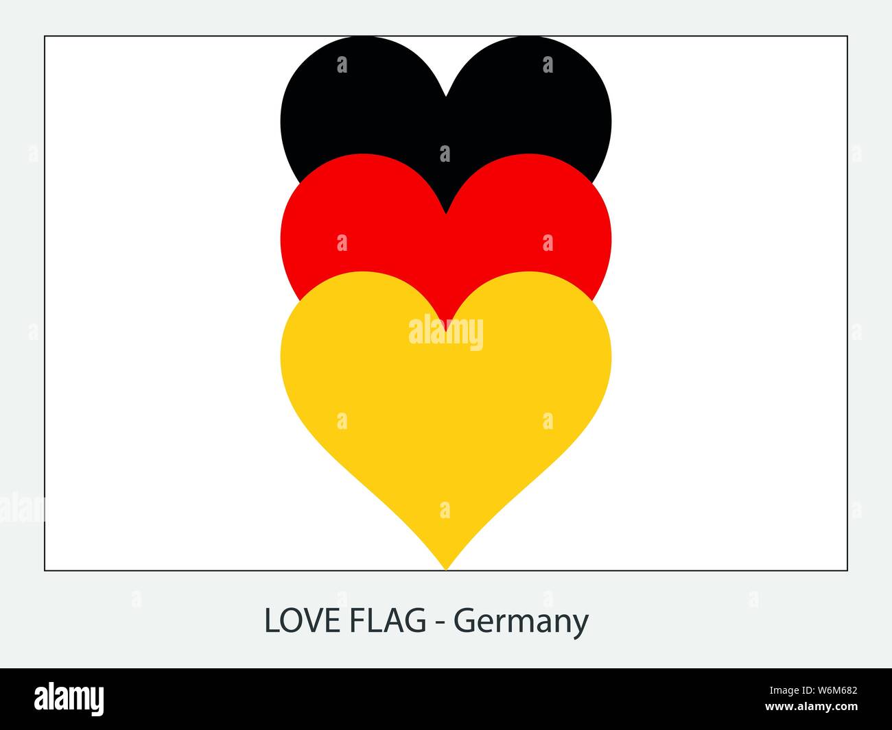 I love Germany, vector flag with heart sign symbolizing love for that ...