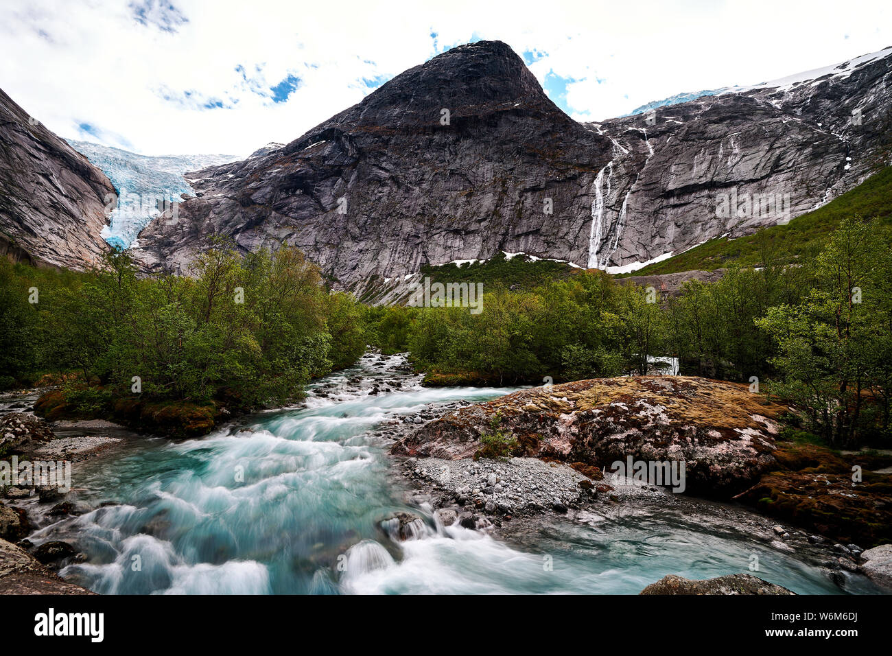 Briksdalsbreen glacier in norway summer hi-res stock photography and ...