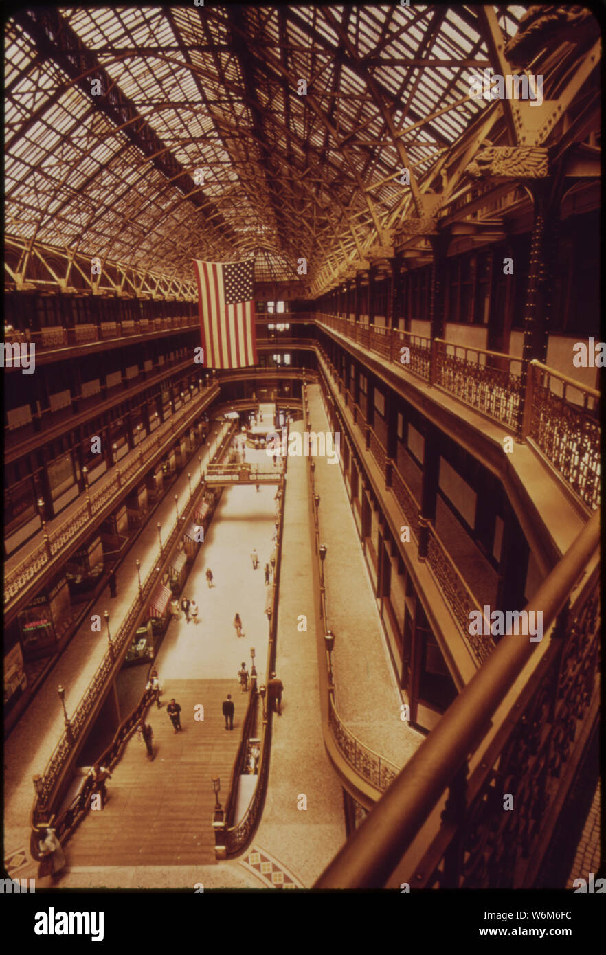 THE ARCADE--ENCLOSED SHOPPING AREA IN DOWNTOWN CLEVELAND Stock Photo ...
