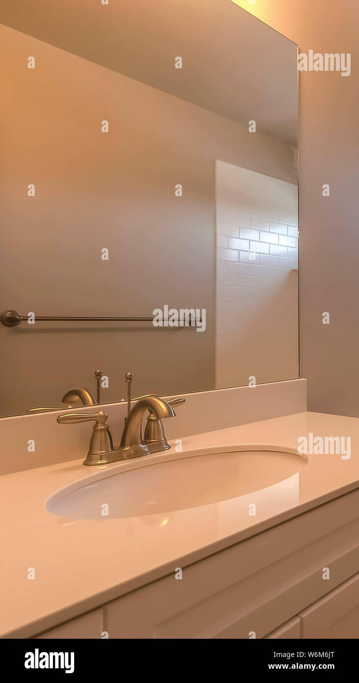 Vertical frame Vanity area toilet bathtub and shower inside the ...