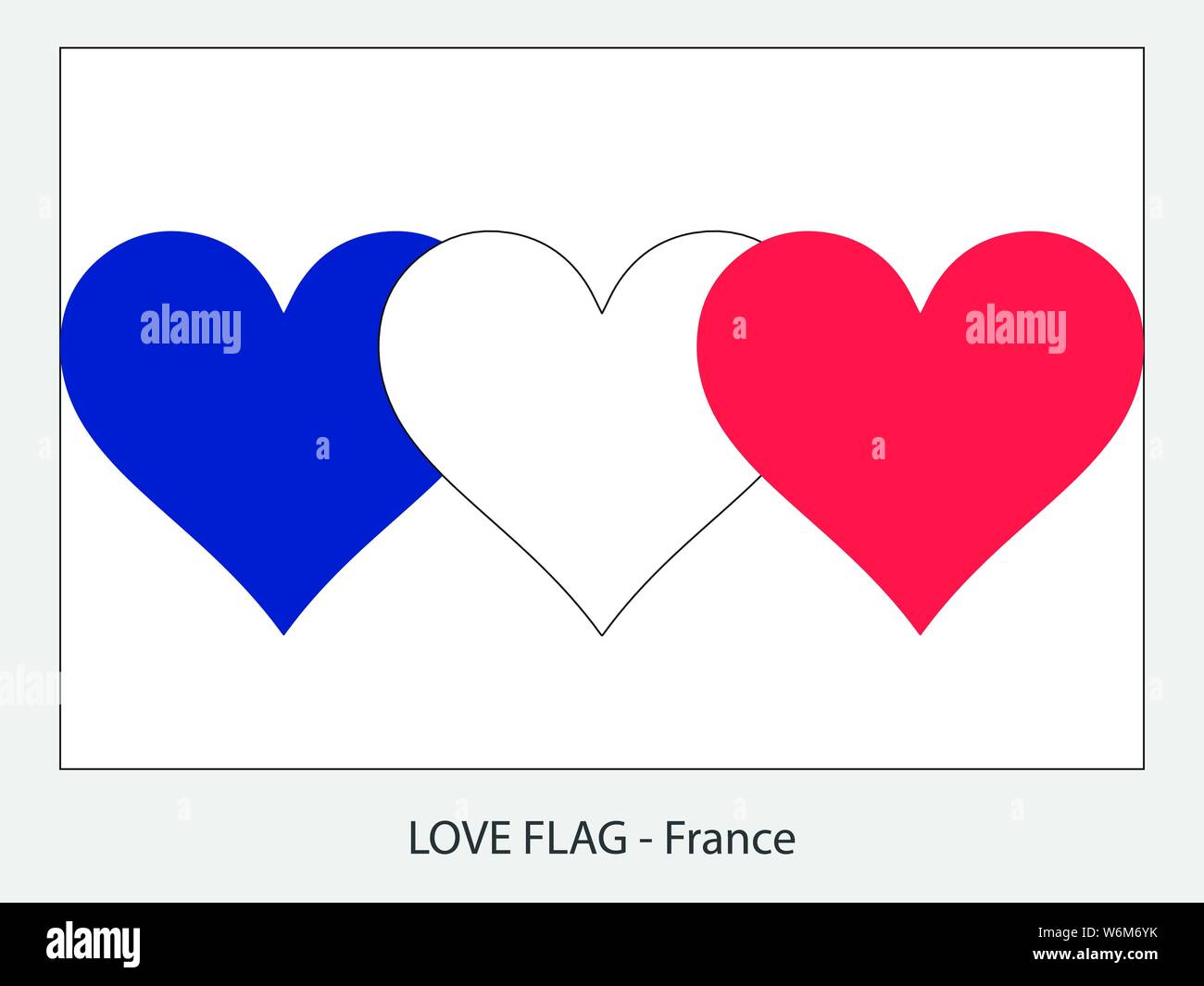 I love France vector flag with heart sign symbolizing love for that ...