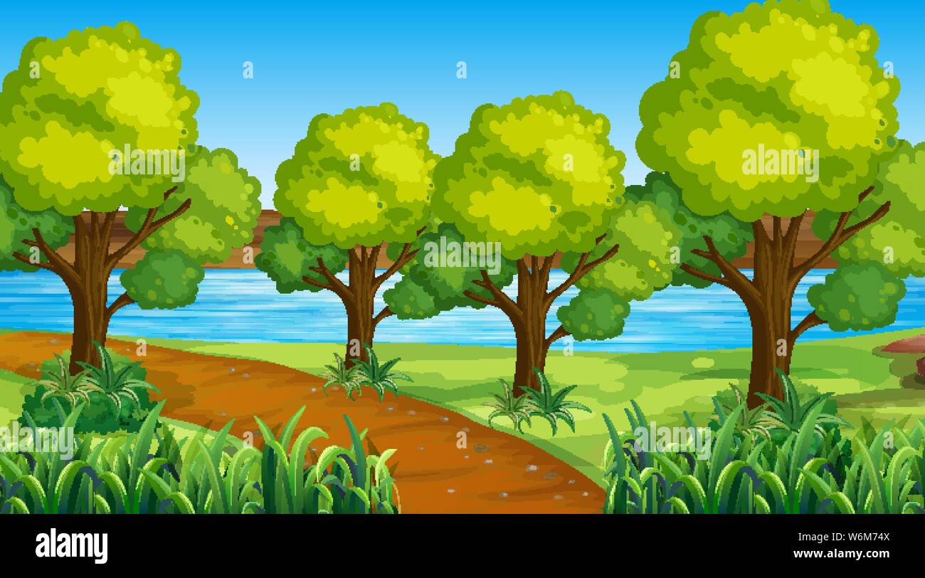 Empty background nature scenery illustration Stock Vector Image & Art ...
