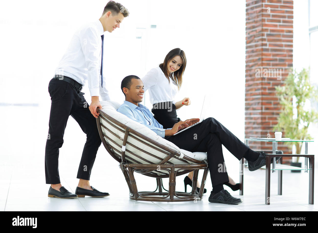 regular customer and employees in a modern office.business concept ...